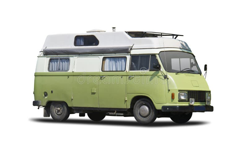 Classic Hanomag Motorhome Isolated on White Stock Image - Image of ...