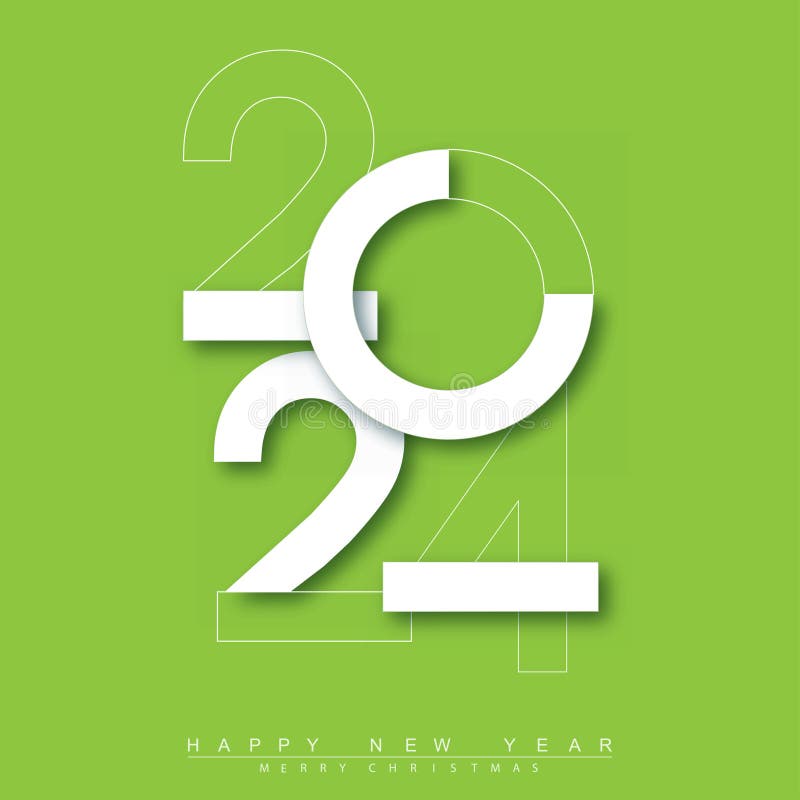 2024 Classic Happy New Year Design with Unique and Modern Numbers ...