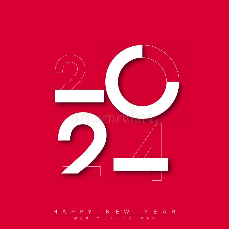 2024 Classic Happy New Year Design with Unique and Modern Numbers ...