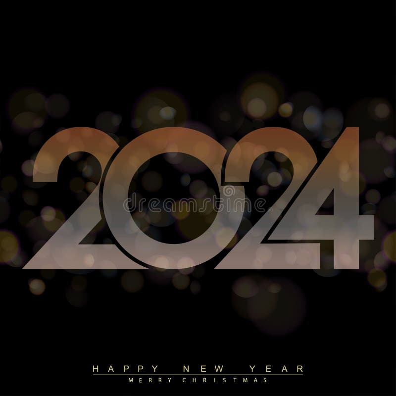 2024 Classic Happy New Year Design with Unique and Modern Numbers ...