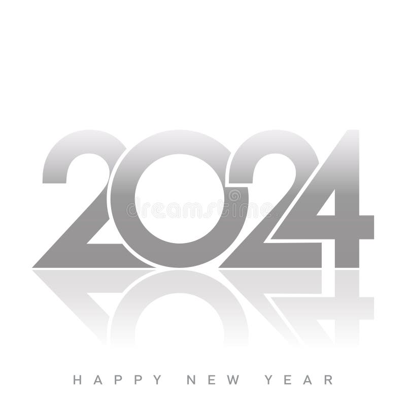 2024 Classic Happy New Year Design with Unique and Modern Numbers ...