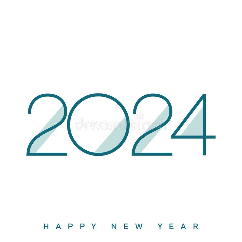 2024 Classic Happy New Year Design with Unique and Modern Numbers ...