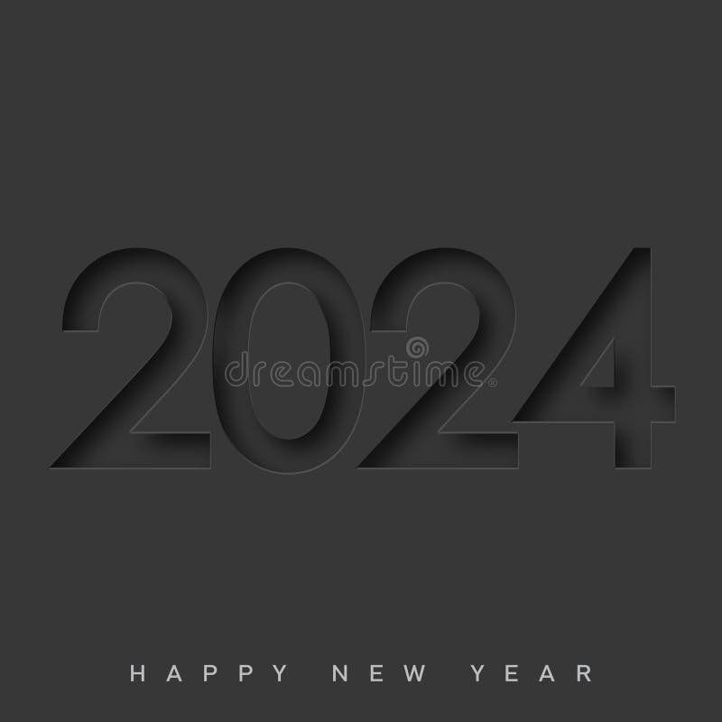 2024 Classic Happy New Year Design with Unique and Modern Numbers ...