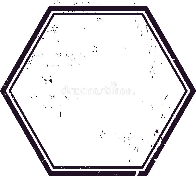 Classic Hexagonal Postage Stamp Frame with Distressed Texture, Perfect ...