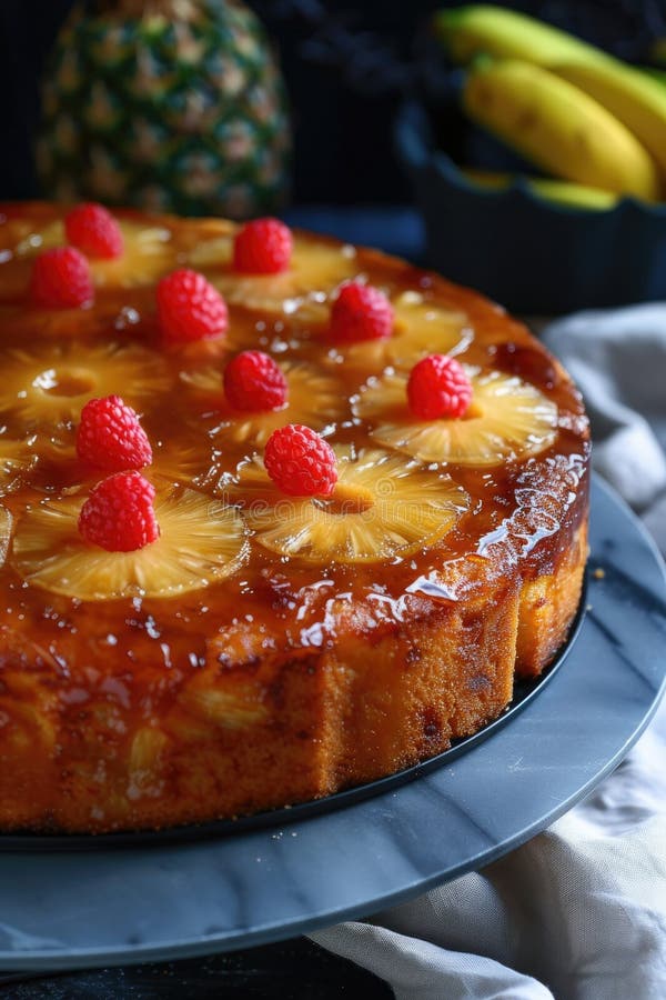 Classic Homemade Pineapple Upside-Down Cake with Cherries and ...