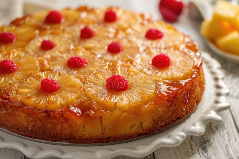 Classic Homemade Pineapple Upside-Down Cake with Cherries and ...