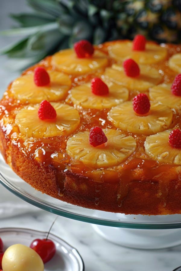 Classic Homemade Pineapple Upside-Down Cake with Cherries and ...