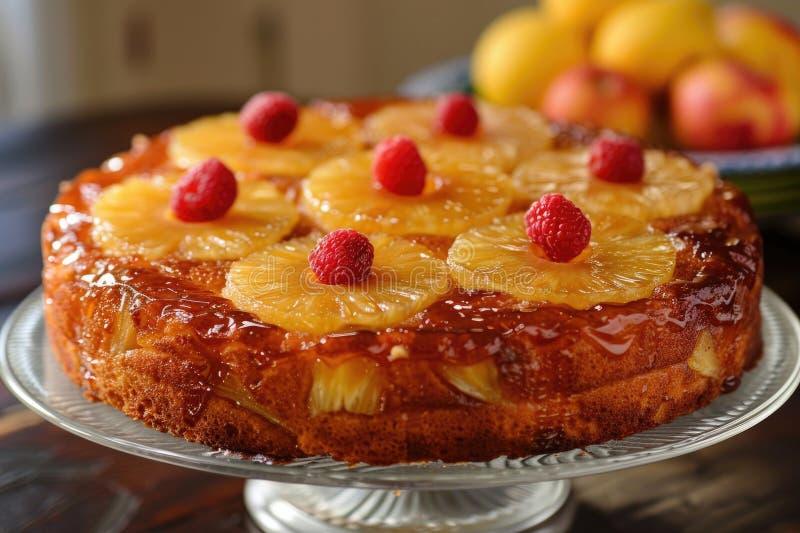 Classic Homemade Pineapple Upside-Down Cake with Cherries and ...