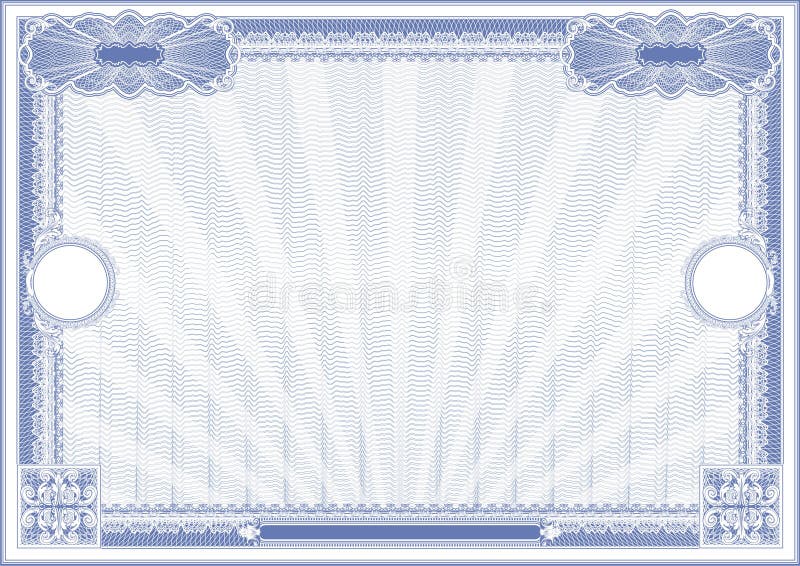 Classic Horizontal Certificate Frame with Two Seals Blue Stock ...