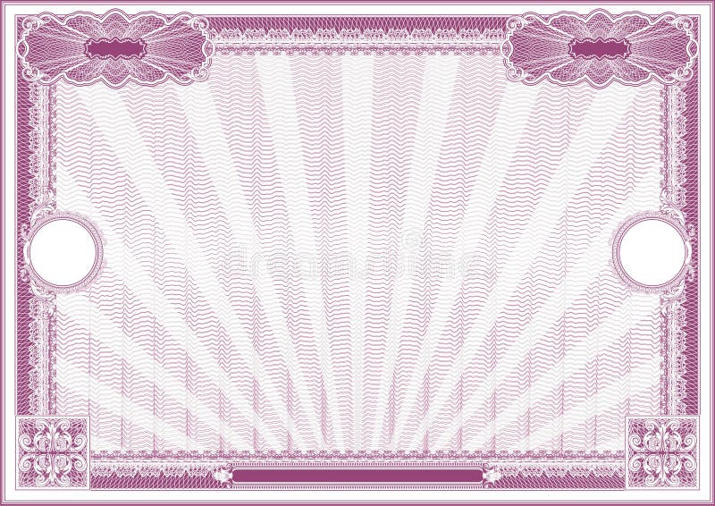 Classic Horizontal Certificate Frame with Two Seals Lilac Stock ...