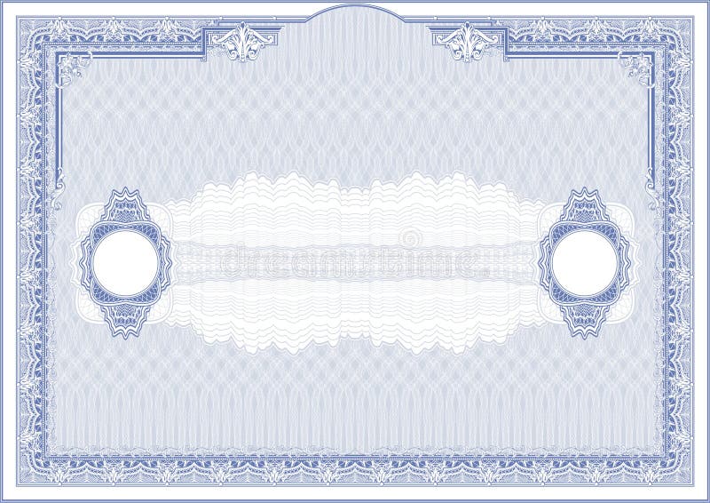 Classic Horizontal Certificate with Space for Two Seals Light Blue ...