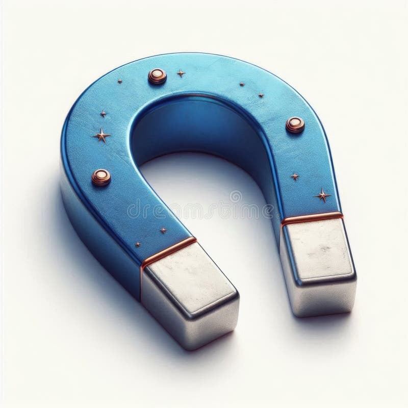 Classic Horseshoe Magnet on Clean White Backdrop Stock Illustration ...