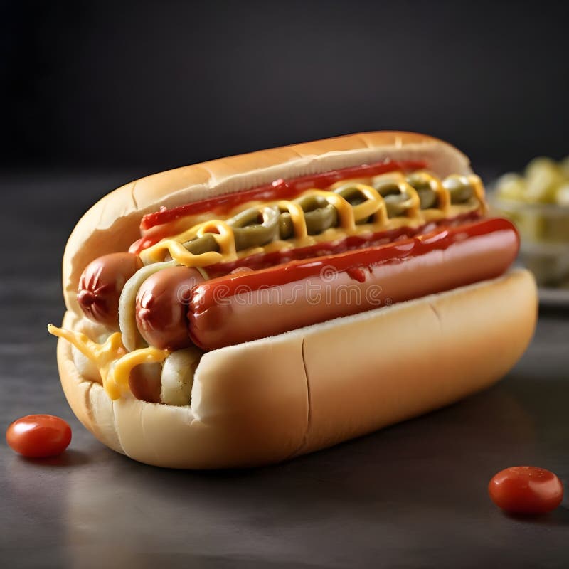 Classic Hot Dog stock illustration. Illustration of fruit - 305711644