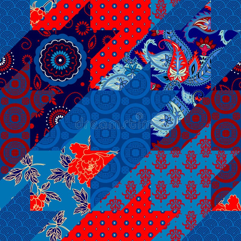 Classic Hounds-tooth Pattern in a Patchwork Collage Style. Stock Vector - Illustration of square ...