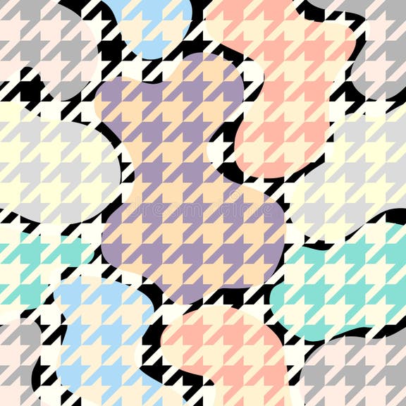 Classic Hounds-tooth Pattern in a Patchwork Collage Style. Stock Vector ...