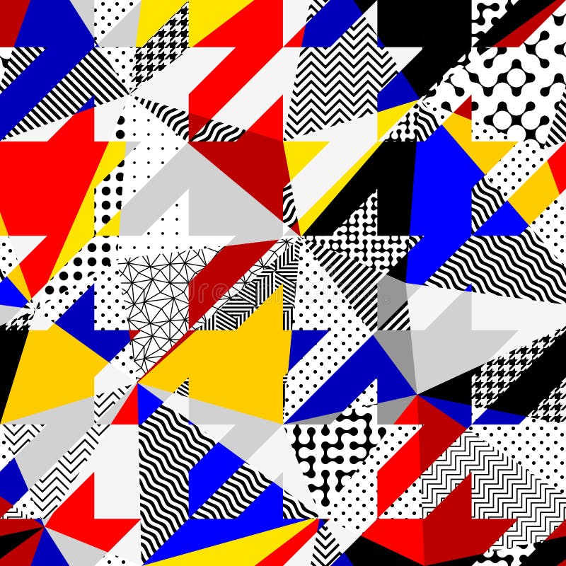 Classic Hounds-tooth Pattern in a Patchwork Collage Style. Stock Vector - Illustration of patch ...