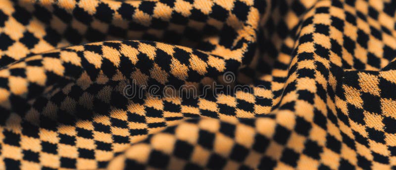 Classic Houndstooth Pattern in Sophisticated Black and Gold Fabric ...