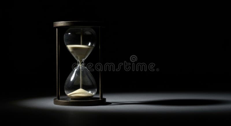 Classic Hourglass in Dim Lighting Casting Dramatic Shadow Stock Photo ...