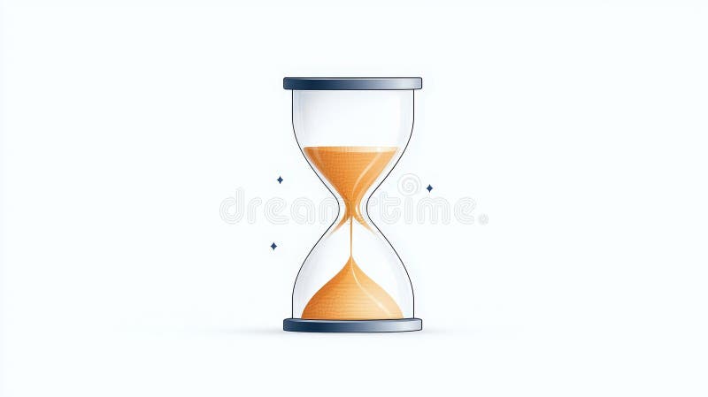 Classic Hourglass Timer with Sand Flowing, Symbolizing Time Management ...