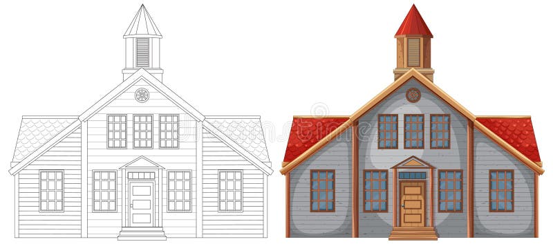 A classic house stock vector. Illustration of door, structure - 347271930