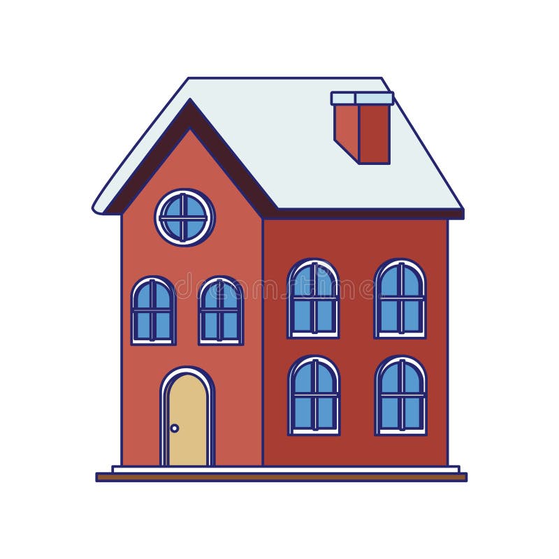 Classic House Icon, Flat Colorful Design Stock Vector - Illustration of ...