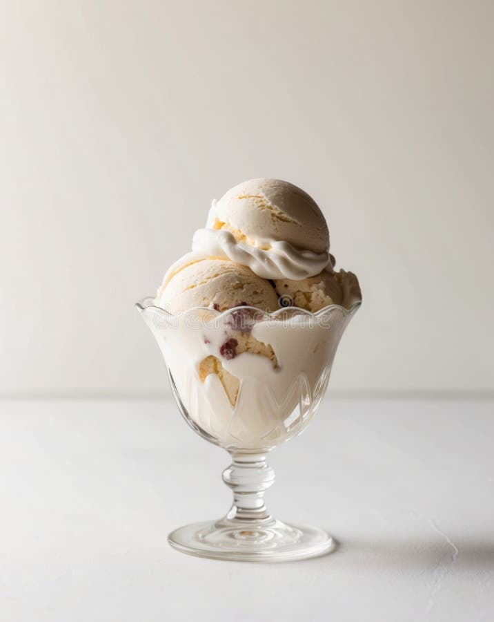 Classic Ice Cream Sundae in a Vintage Glass. Stock Image - Image of ...