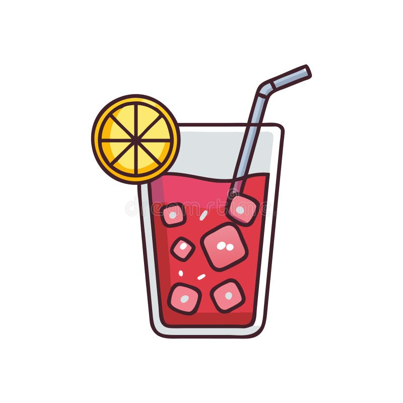 Classic Iced Lemon Raspberry Tea Stock Vector - Illustration of ...