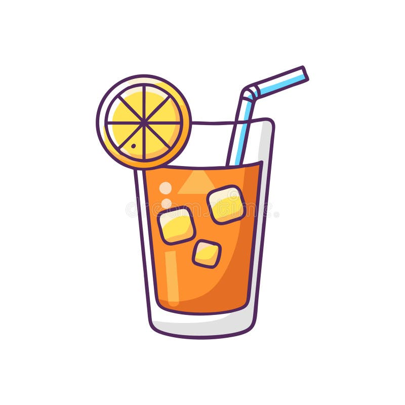 Classic Iced Lemon Iced Tea for Tea Lovers Stock Vector - Illustration ...