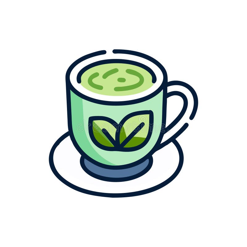 Classic Iced Matcha Latte for Tea Lovers Stock Vector - Illustration of ...