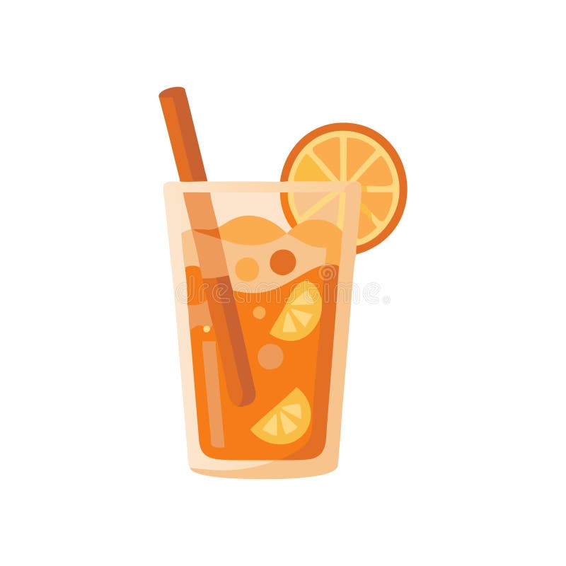 Classic Iced Orange Cinnamon Tea for Tea Lovers Stock Vector ...