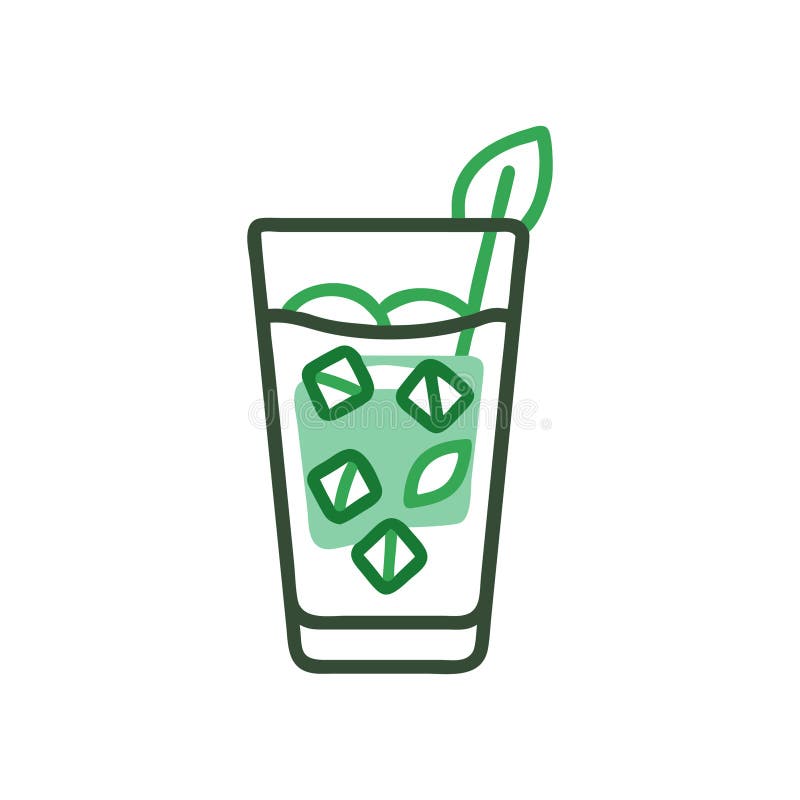 Classic Iced Peppermint Tea for Tea Lovers Stock Vector - Illustration ...