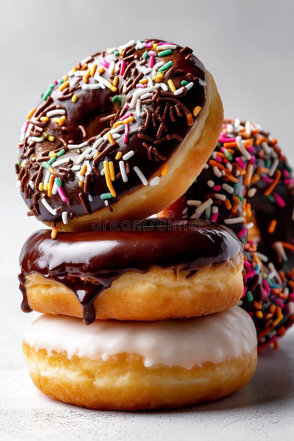 Classic Iced Ring Doughnuts Displayed in Inviting Arrangement with ...