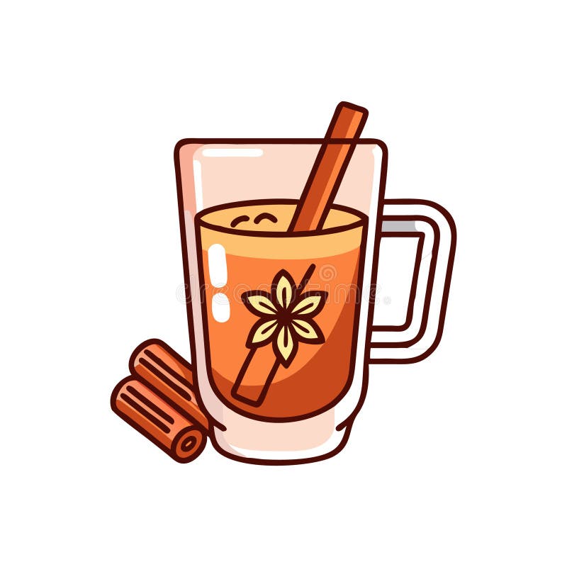 Classic Iced Spiced Cinnamon Tea for Tea Lovers Stock Vector ...