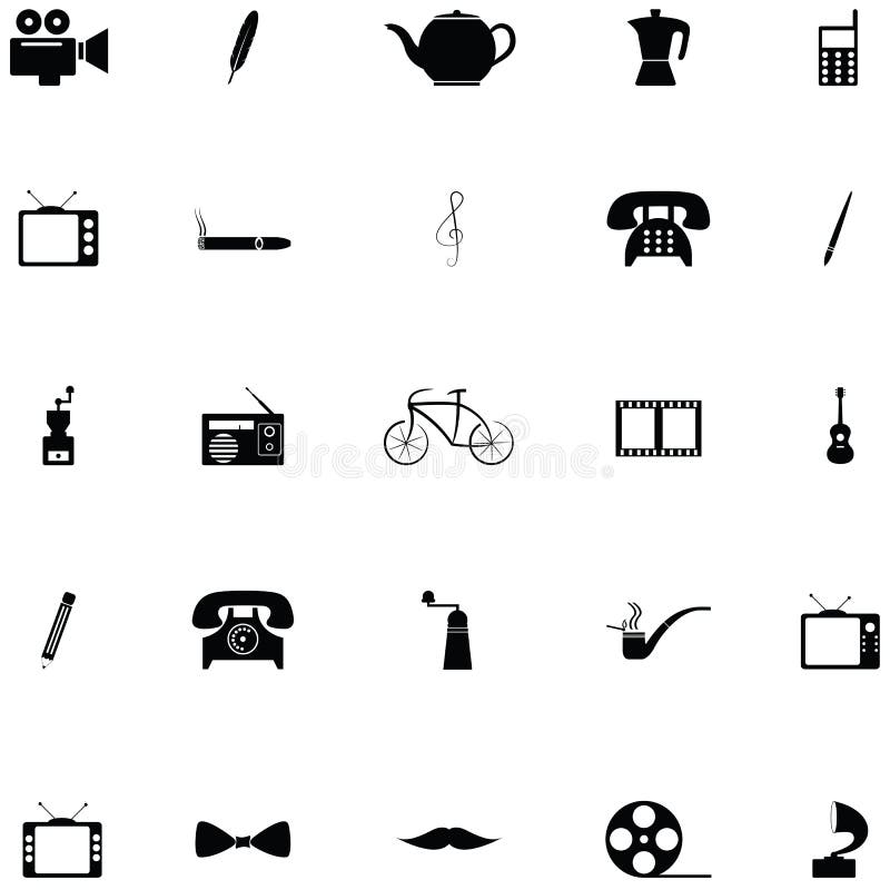 Classic icon set stock vector. Illustration of cassette - 120767619