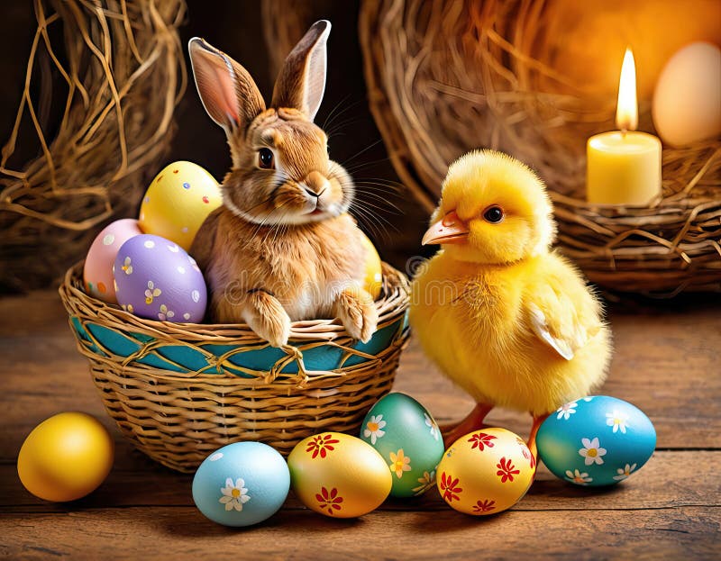 A Classic and Iconic Representation of Easter. the Easter Rabbit, the ...