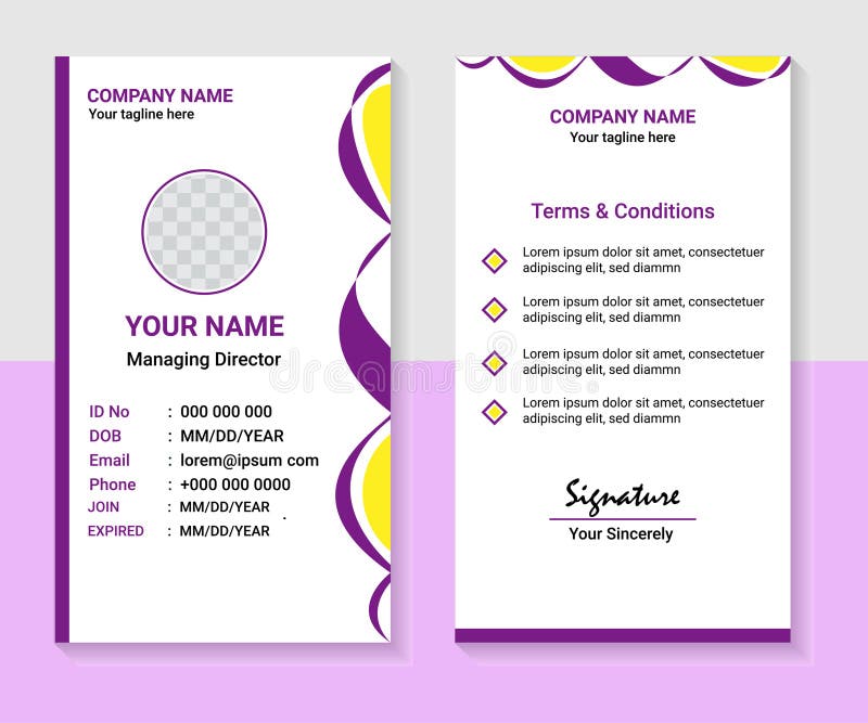 Classic Id card design. stock vector. Illustration of company - 302908536