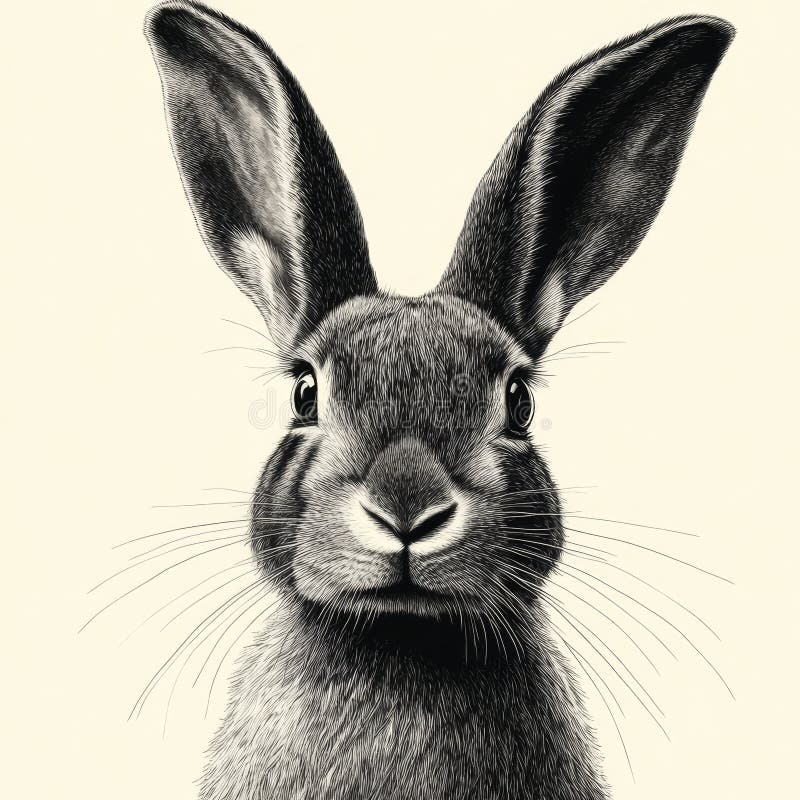 A Classic Illustration of a Fluffy Rabbit is Presented in a Generative ...