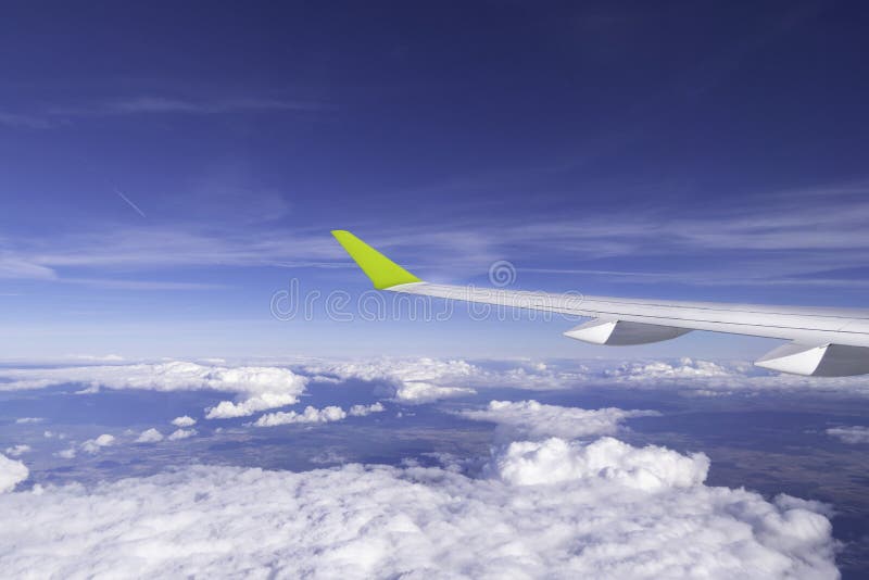 Aircraft Window Onto Jet Engine, Wing of Airplane - View through the ...