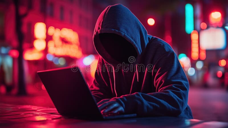 The Classic Image of a Computer Hacker. Stock Image - Image of virus ...