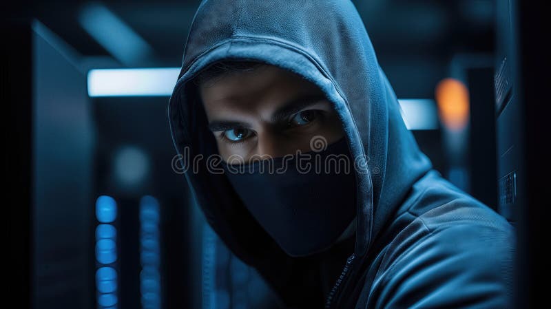 The Classic Image of a Computer Hacker. Stock Image - Image of crime ...