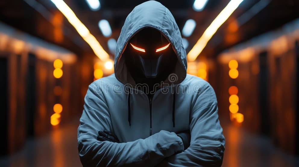 The Classic Image of a Computer Hacker. Stock Image - Image of crime ...