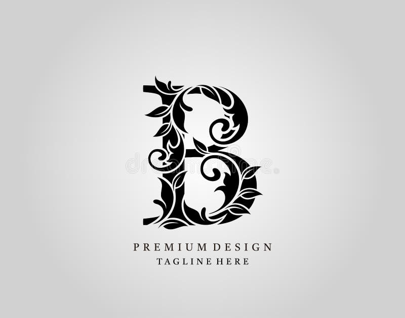 Classic Initial B Letter Logo Design, Elegant Floral Ornate Monogram ...