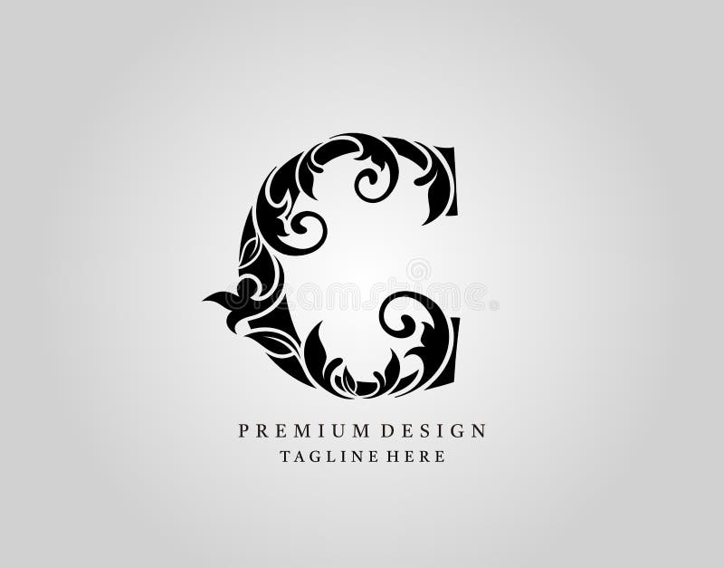 Classic Initial C Letter Logo Design, Elegant Floral Ornate Monogram ...