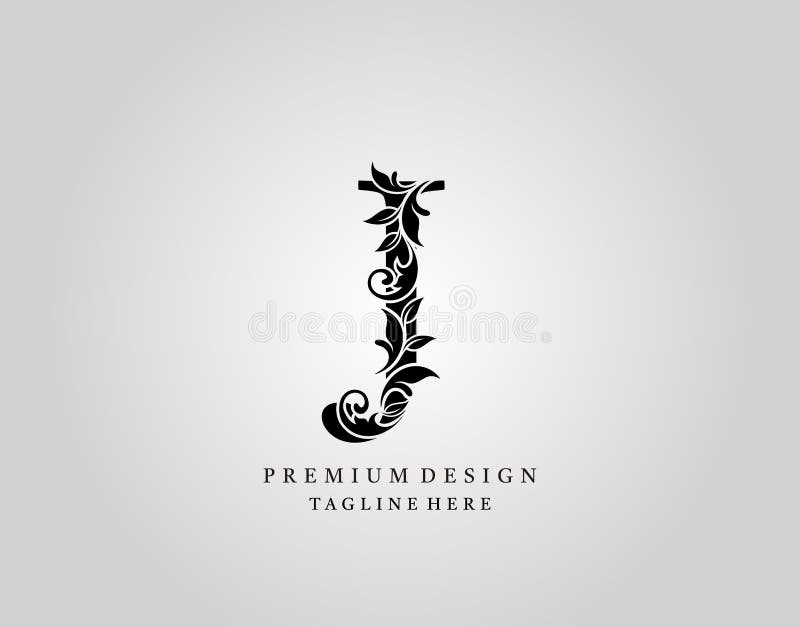 Classic Initial J Letter Logo Design, Elegant Floral Ornate Monogram ...