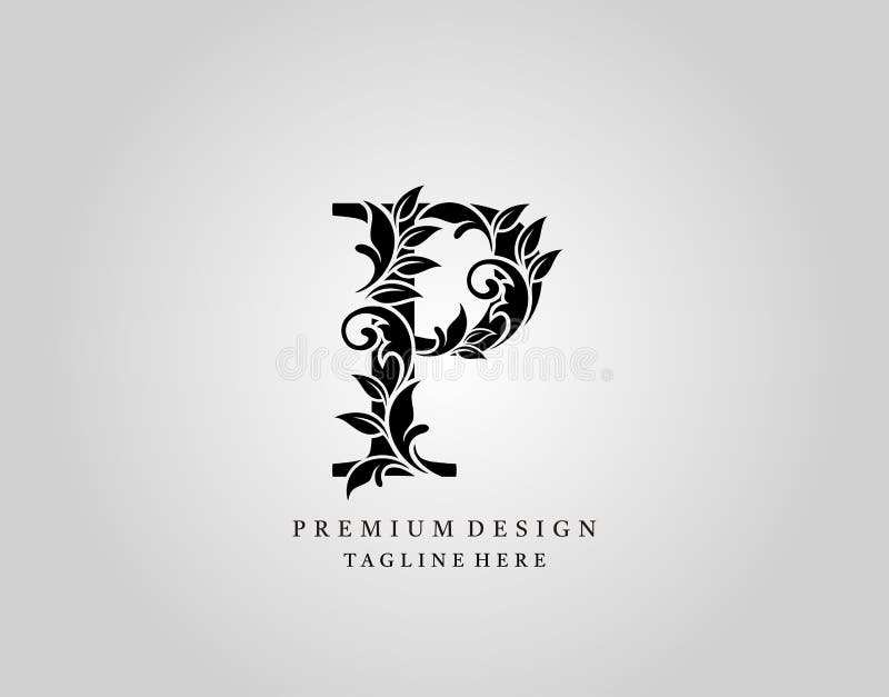 Classic Initial P Letter Logo Design, Elegant Floral Ornate Monogram ...