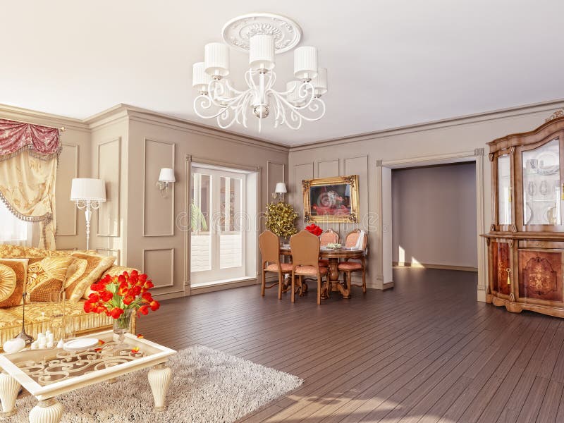 Classic interior stock illustration. Illustration of design - 21902098