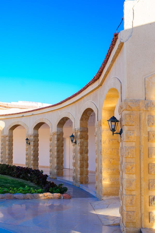 Classic Interior with Arches and Columns Stock Image - Image of detail ...
