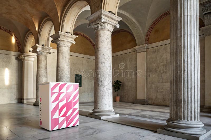 Classic Interior with Arches and Columns Stock Illustration ...