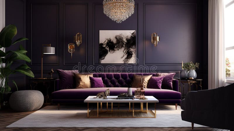 Classic Interior Room with Copy Space. Sofa and Armchairs,side Tables ...