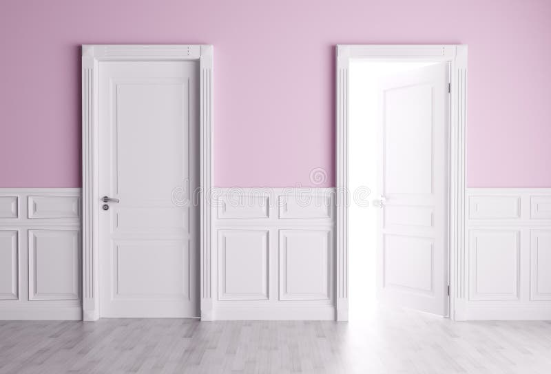 Classic Interior with Two Doors Stock Illustration - Illustration of ...